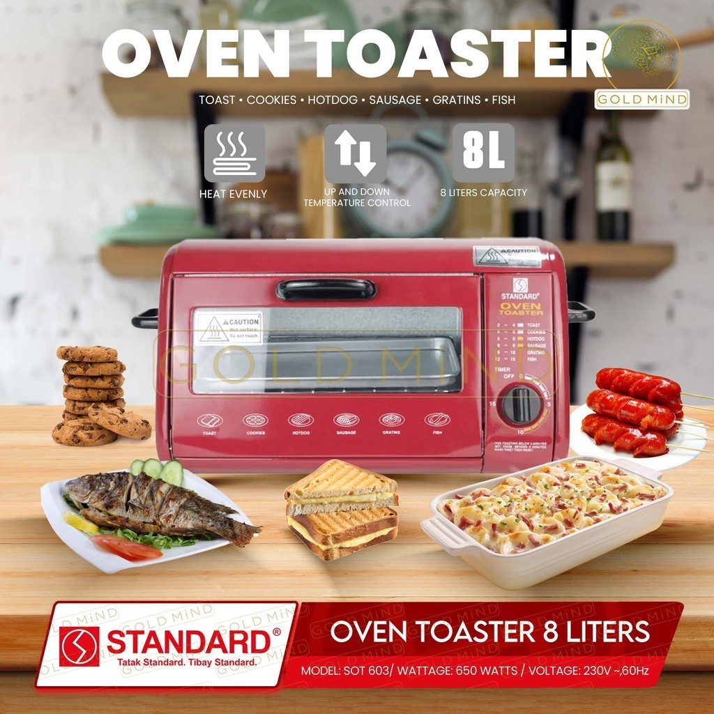 STANDARD Oven Toaster 8 Liters Capacity 650w Yellow elephant Everyday ...