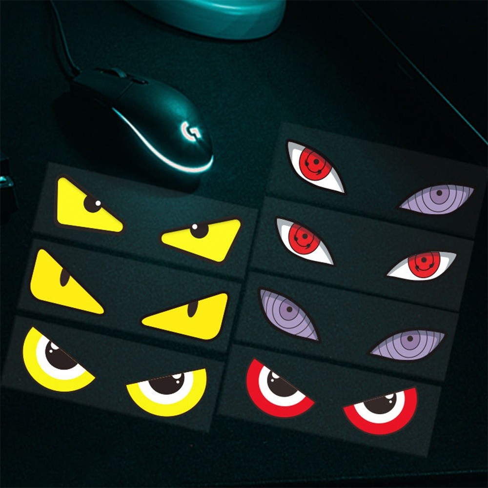3D Motorcycle Stereo Reflective Devil's Eyes Sticker Creative Rearview ...