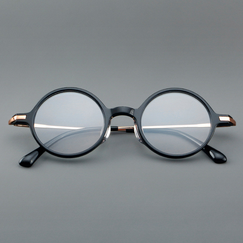 142mm Round Frame Acetate Spectacles Men Women Retro High-Quality ...