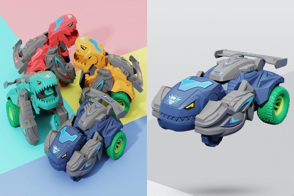 Deformed Dinosaur Car Deformable Portable Plastic Dinosaur Hit Deformed ...