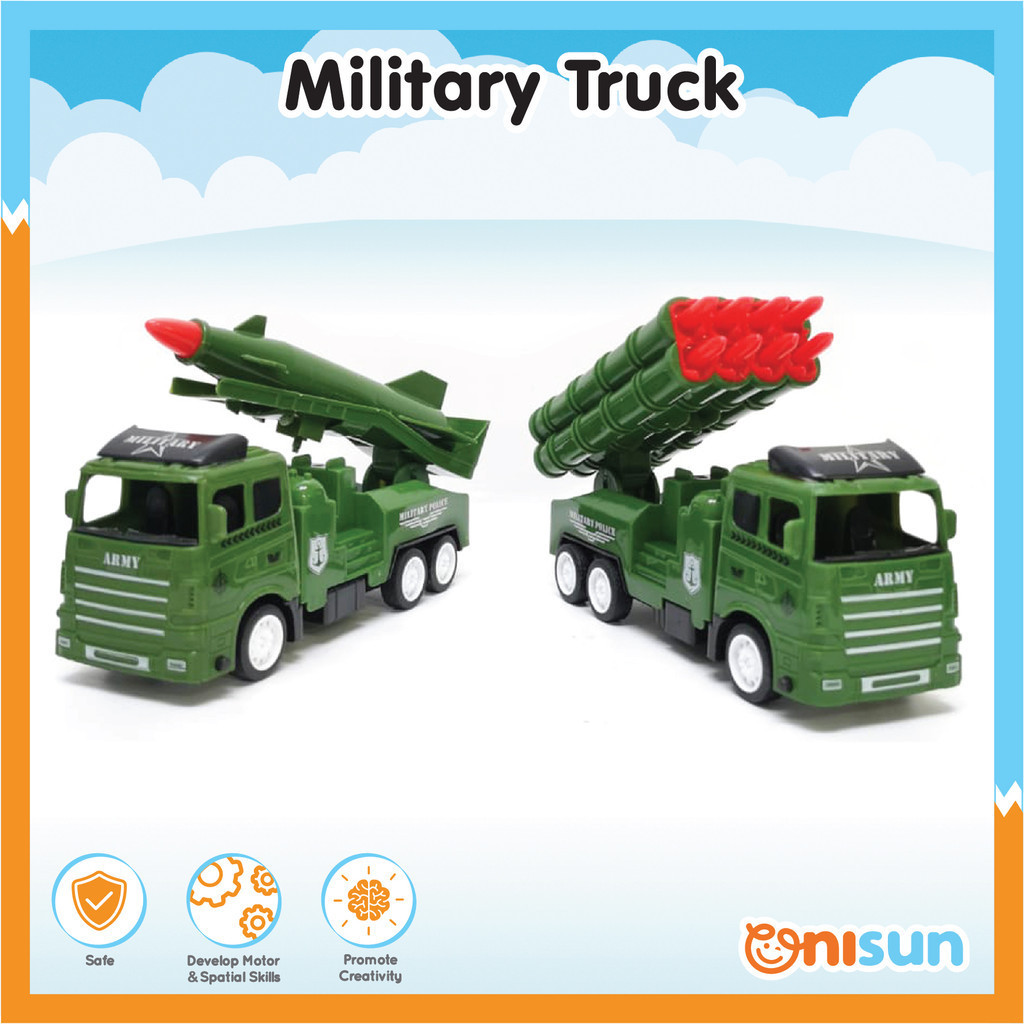 Kids Boy Push Pull 2 in 1 Military Army Truck Vehicle Pretend Toy ...