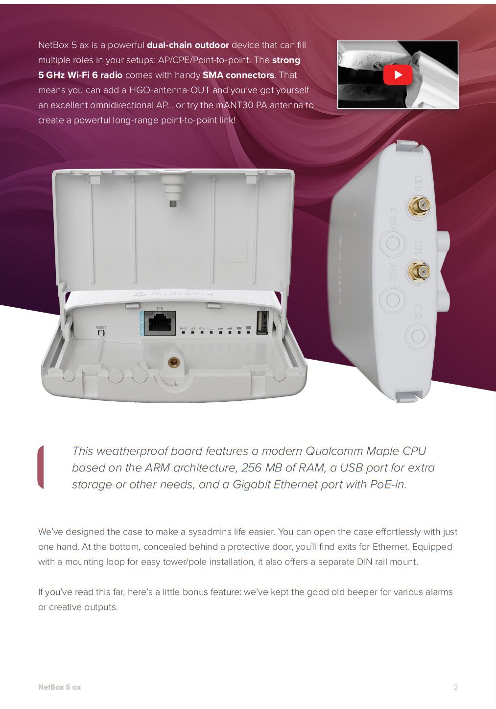 MikroTik NetBox 5 ax - Wi-Fi 6 Outdoor 5Ghz AP / CPE / PTP Antenna ...