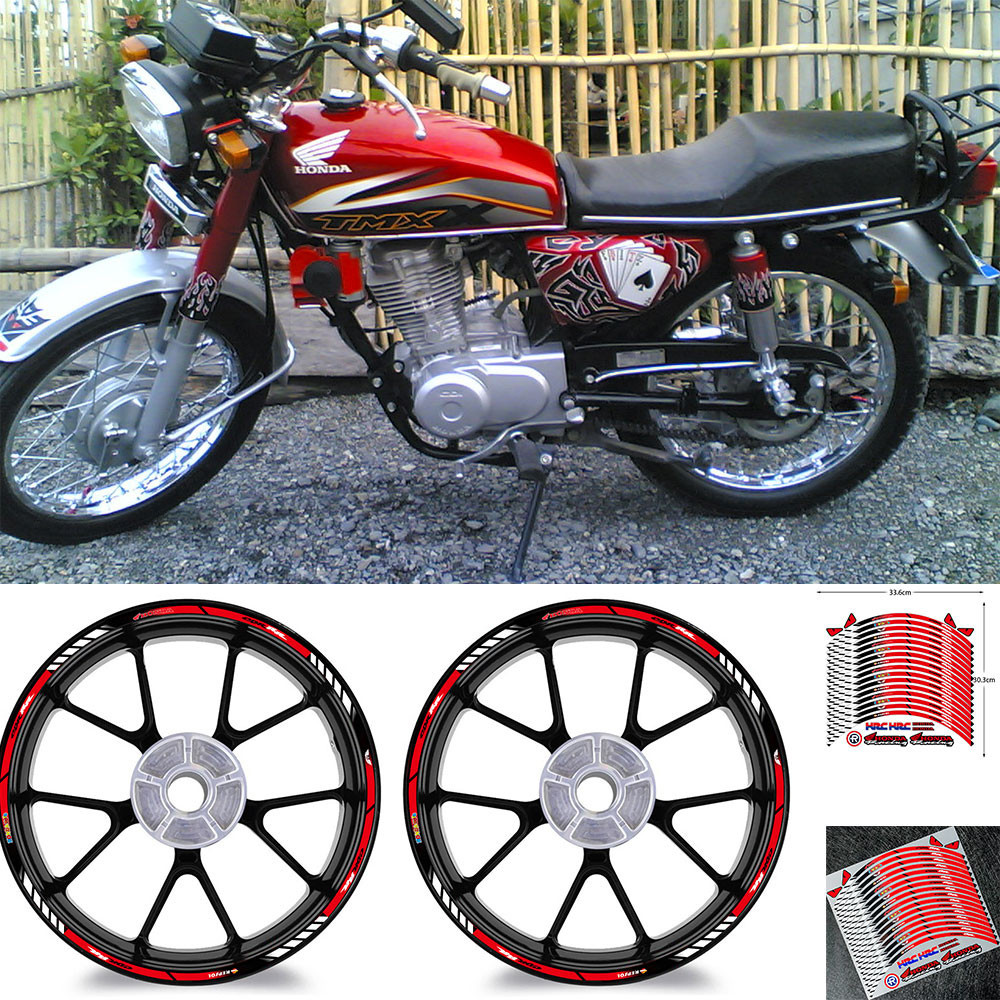 Motorcycle Reflective Rim Wheel Decals 17" 18" Inch Hub Stickers ...