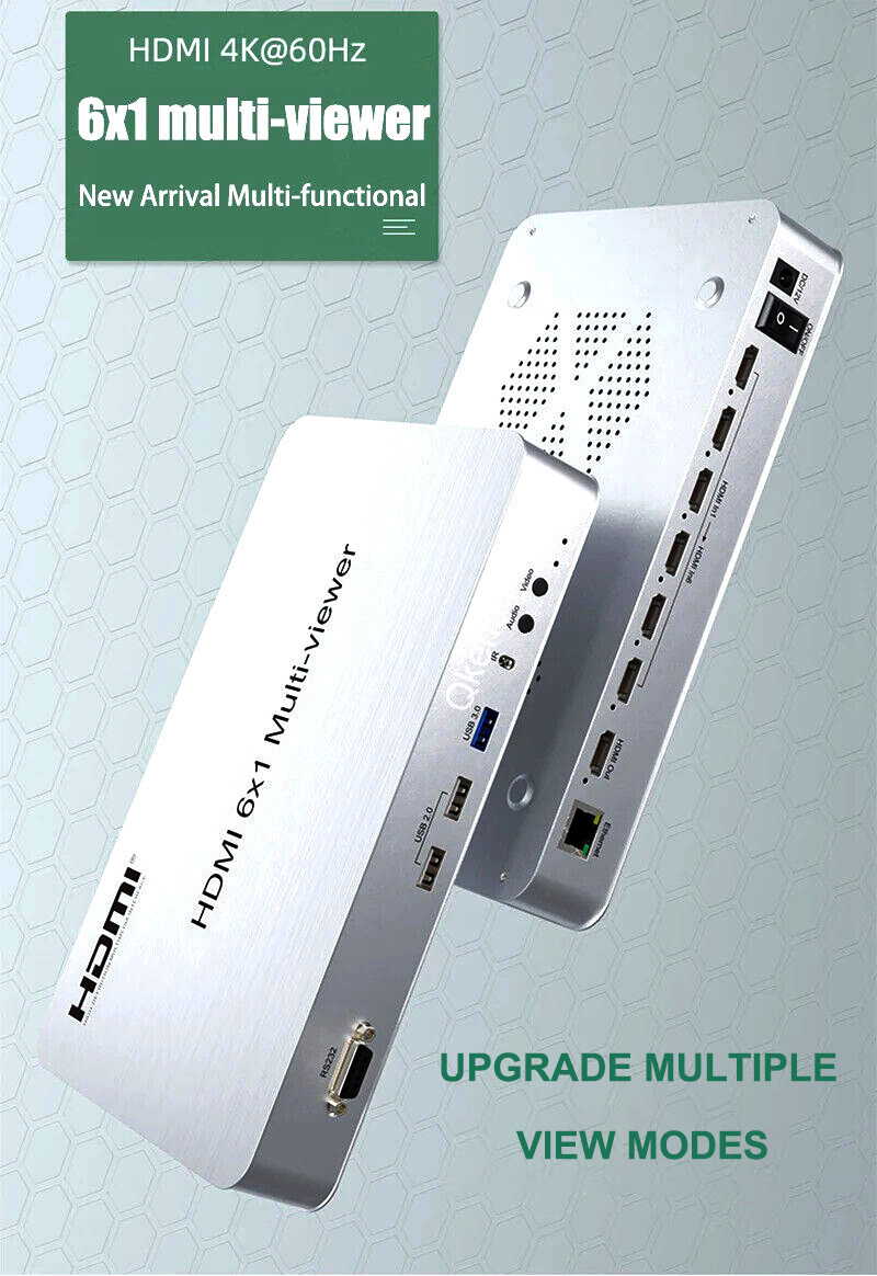 4K 1080P 6x1 HDMI Multiviewer 4x1 Quad Screen Multi-viewer Seamless ...