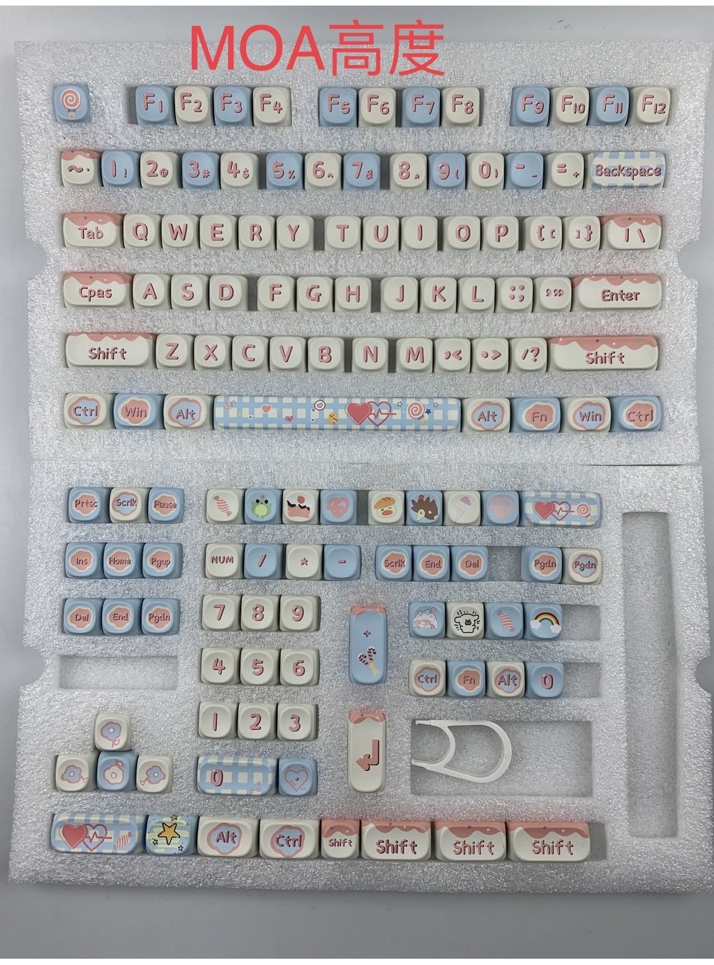 PBT keycaps moa Lolita Bunny Big-eyed Frog Butter Candy Rainbow ...