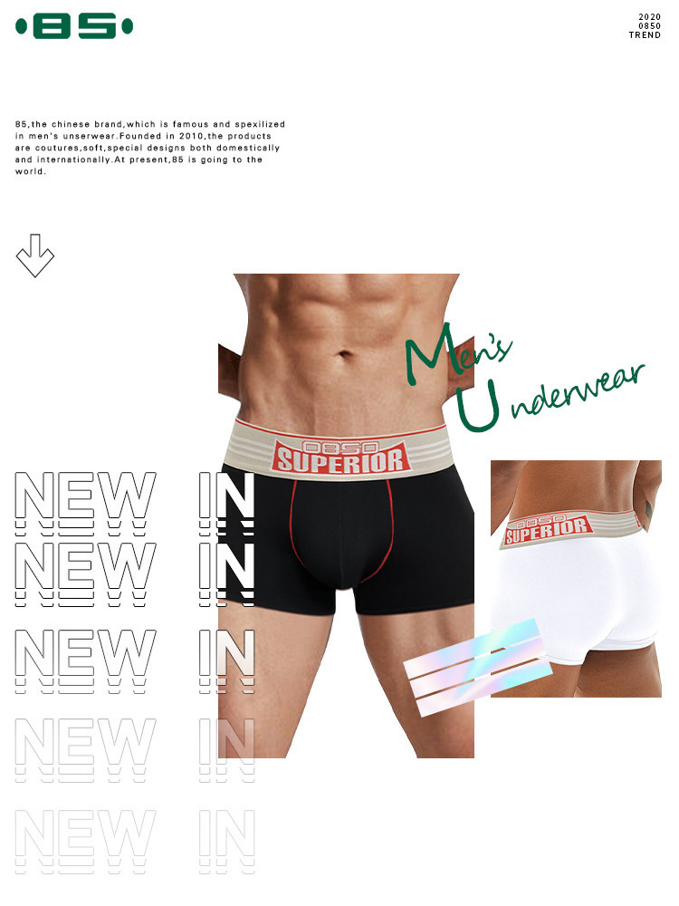 CMENIN BS 3Pcs Ins Style Cotton Man Underwear Boxers Wide Belt Men's ...