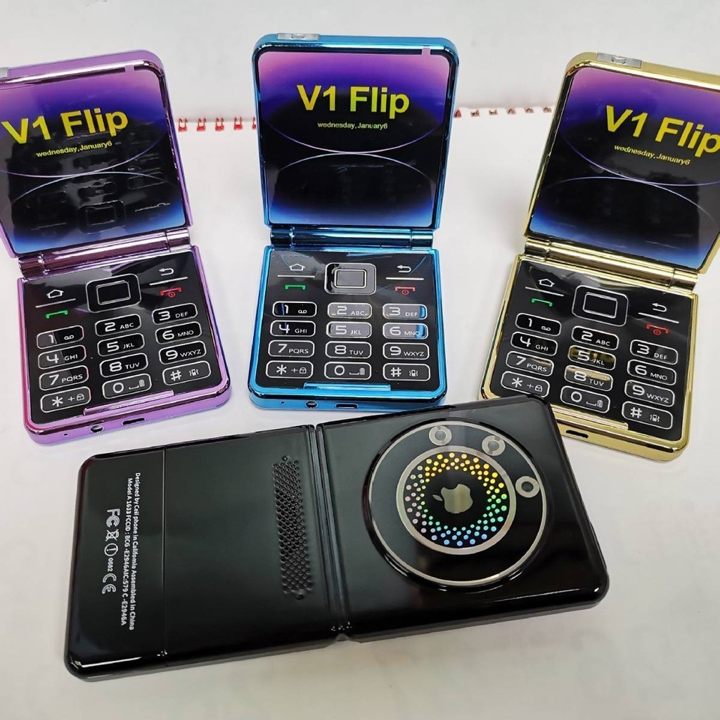 Mini V1FIIp Mobile Phone 2G 3G Dual SIM Flip Phone Keypad Basic Mobile ...