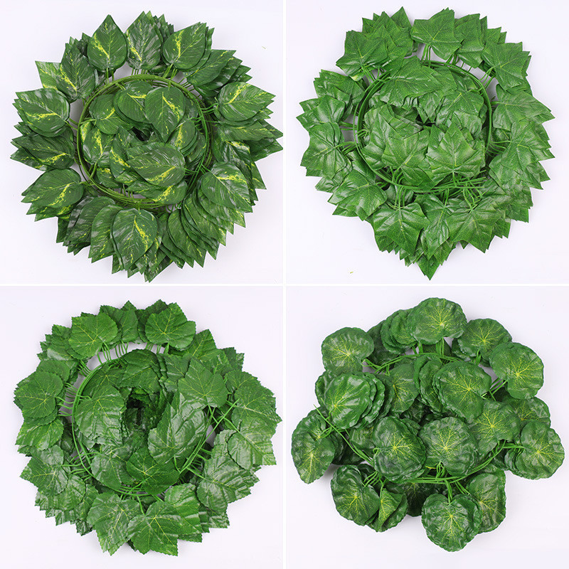 2.4 Meter Large Artificial Leaves Artificial Plant Green Plastic Fake ...