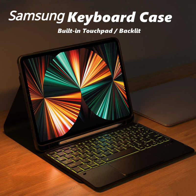 々 Magnetic Detachable Wireless Bluetooth Touchpad Case Para Sa Samsung ...