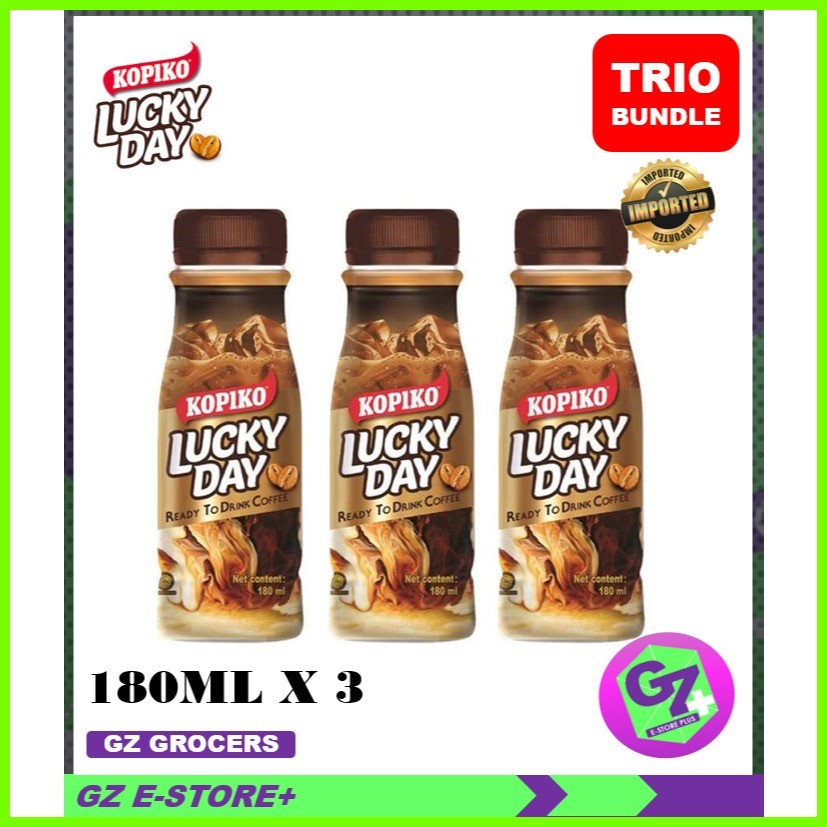 ♂ ⏖ TRIO X 3 Kopiko Lucky Day Strong and Creamy Coffee Ready to Drink ...