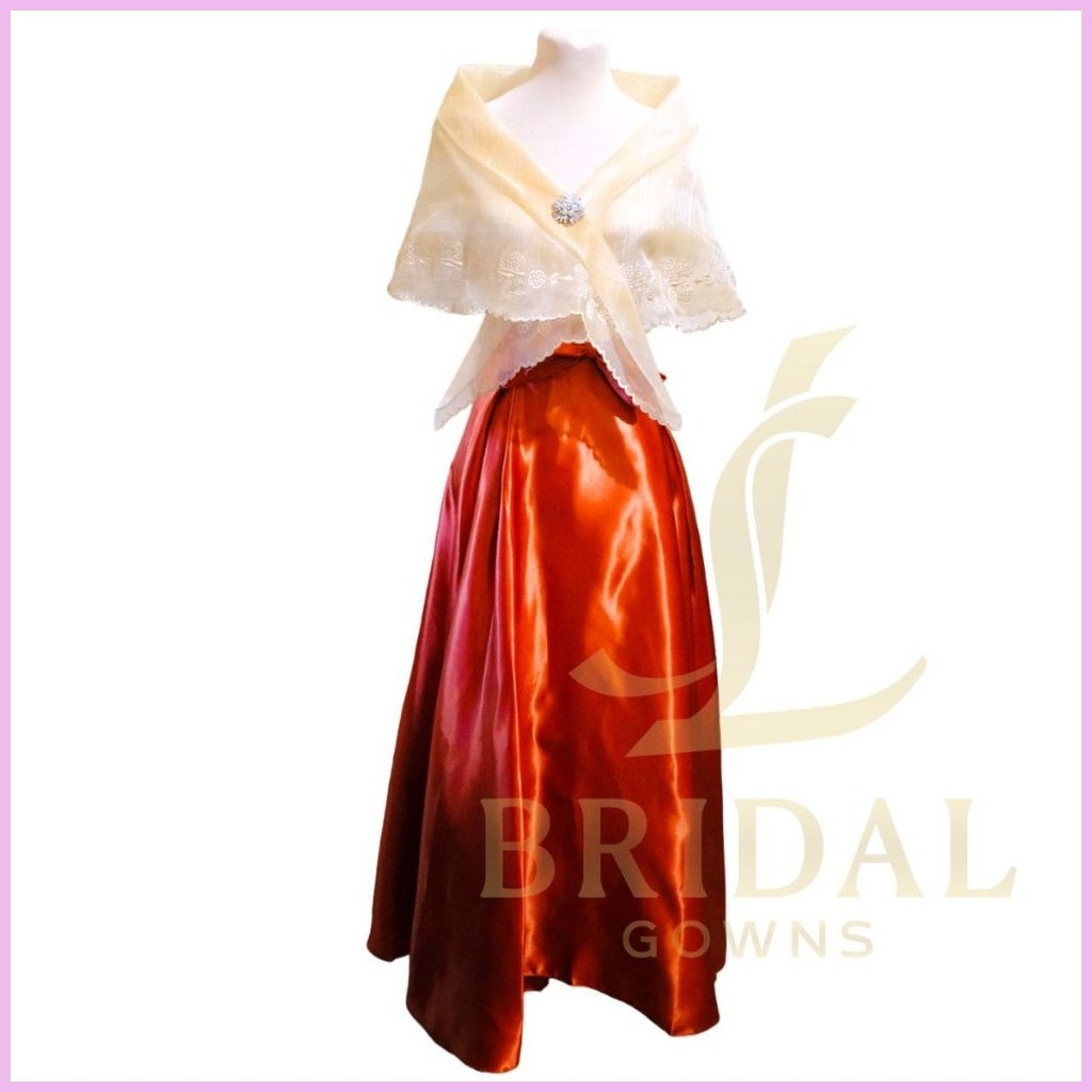 ㄨ alampay top shawl filipiniana Flower Design for graduation and oath ...