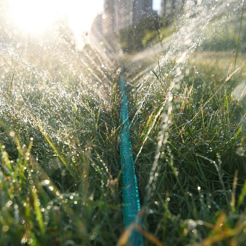 Soaking Hoses and Sprinkler Heads Set Garden Lawn Ground Watering ...