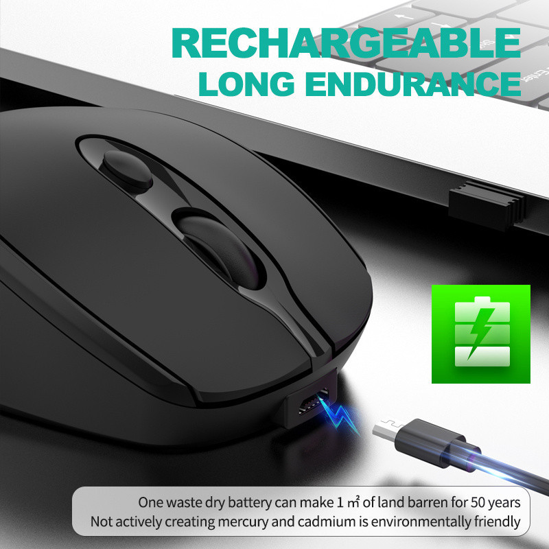 Rechargeable Wireless Dual-Mode 2.4G & Bluetooth Mouse Adjustable ...