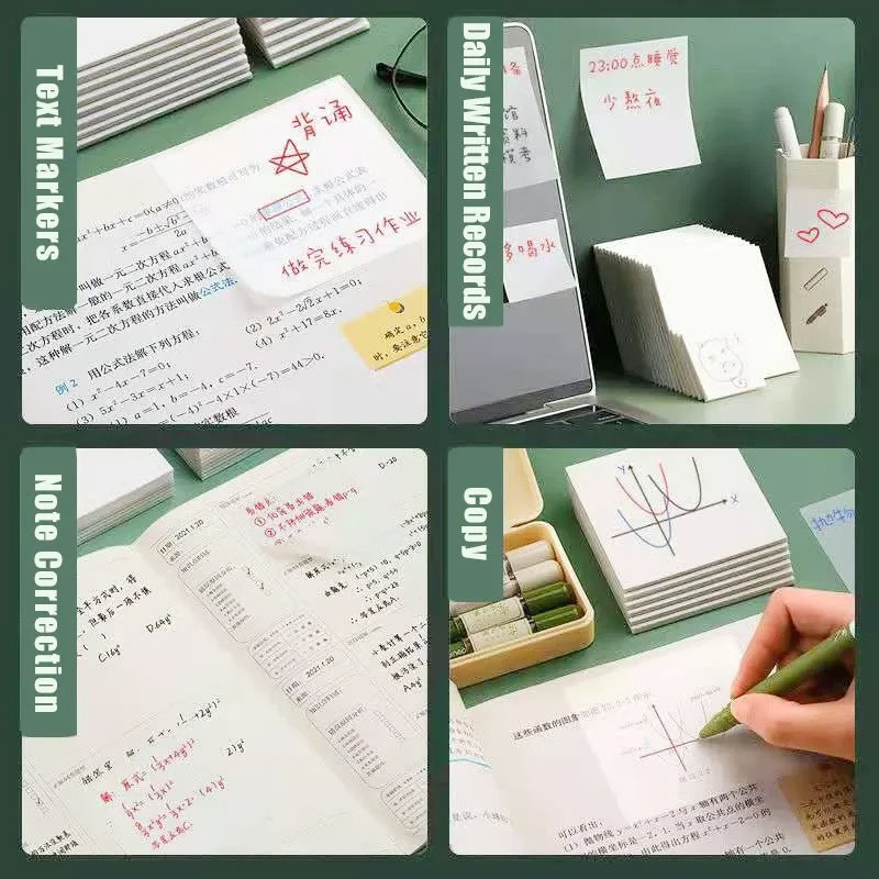 (50 Sheet/ Pack) Transparent Sticky Notes - Student Message Stickers ...