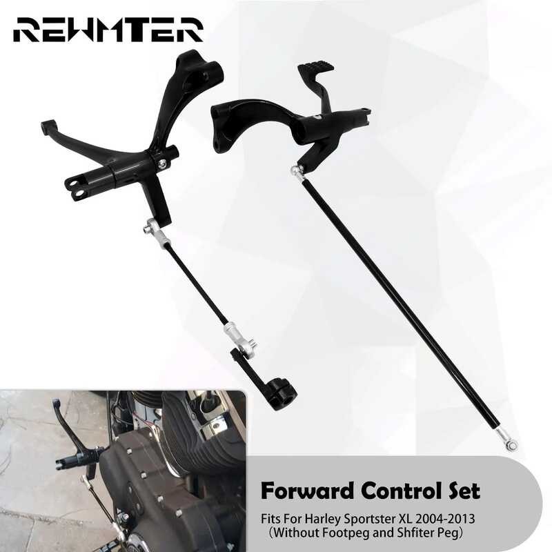 Motorcycle Forward Controls Complete Levers Linkage Kit Set Black For ...