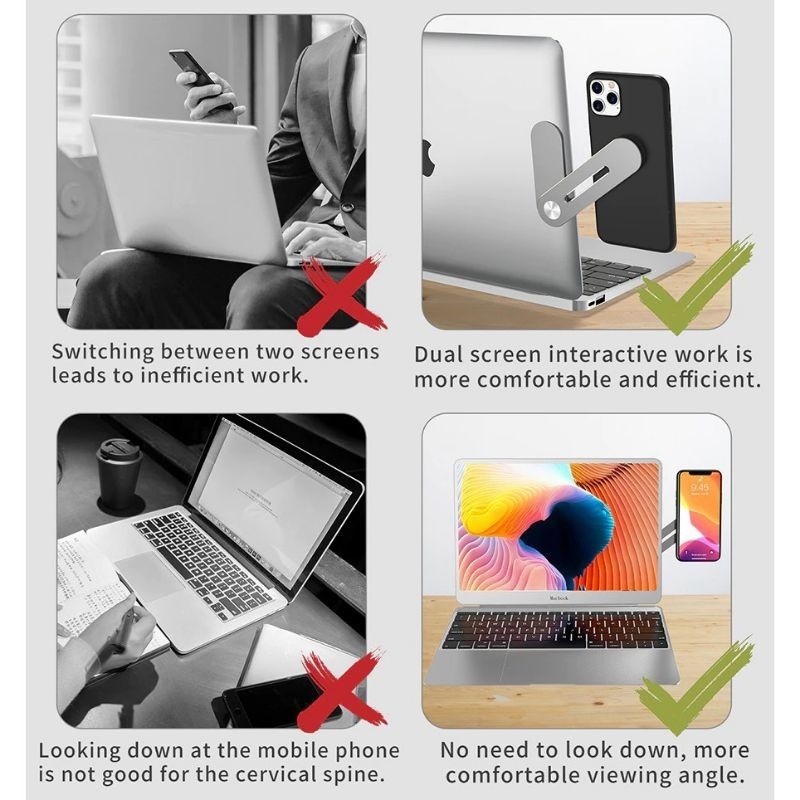 Laptop Stand Computer Monitor Expansion Bracket Adjustable Laptop Side ...