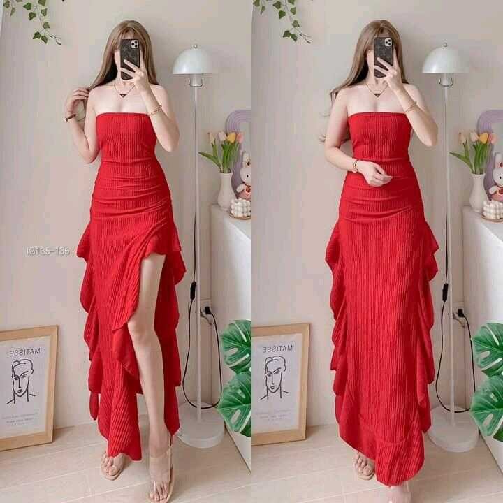 GFB TALA TUBE FAIRY MAXI DRESS •Model: Height 5'4 •Fabric: Bark Crepe ...