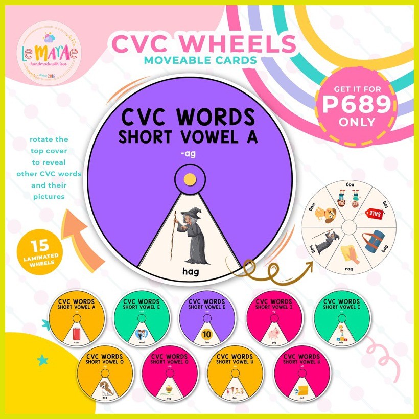 ∆ ℗ READING WHEELS ALPHABET WHEELS ABC Wheels Alpabetong Tagalog Wheels ...