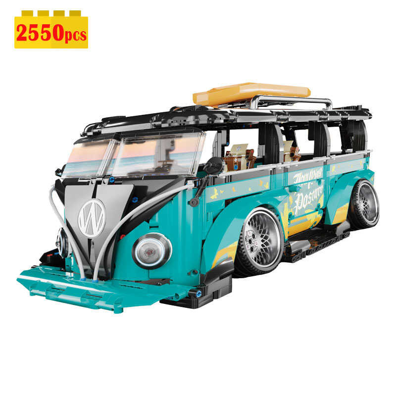 IN STOCK Classic City Camper Van Building Blocks Moc Idea Car Technical ...
