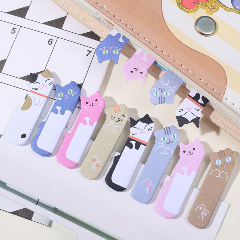 240 Sheets Cute Cat Index Tabs - Cartoon Self-Adhesive Memo Pad Label ...