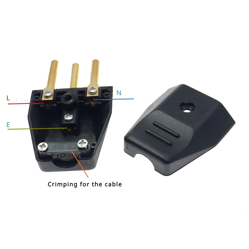 Pure Copper US UK Brazil Plug Adapter 250V10A Male Replacement Outlets ...