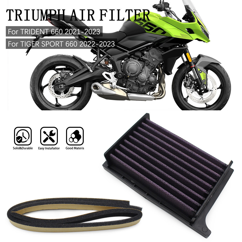 Motorcycle Air Cleaner Intake Filter Flow Engine Element for Triumph ...