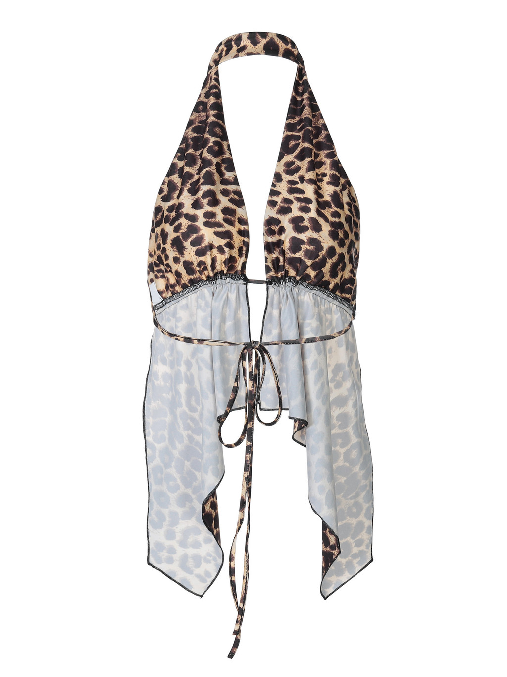 RELAGALA Women 2025 Sexy Backless Leopard Print Halter Neck Sleeveless ...