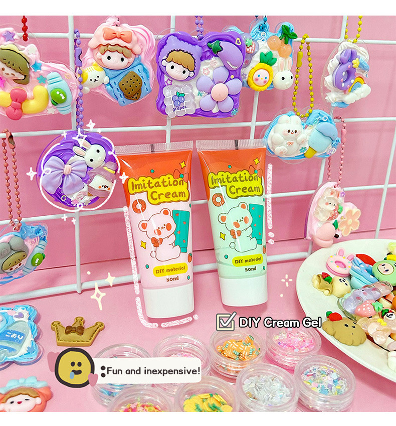 Acrylic sticker goo card DIY cream glue luxury girls full set Children ...
