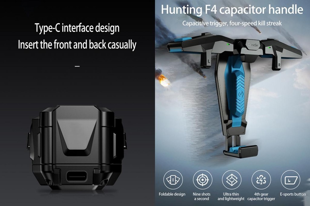 SGES 1 Set Mobile Game Handle Gamepad Joystick Triggers Button Foldable ...