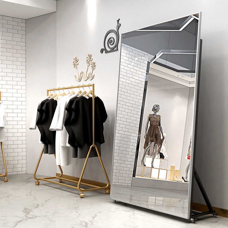 Mobile full-length mirror clothing store slimming fitting x mirror ...