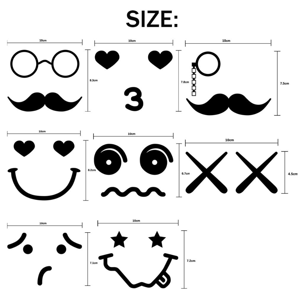 Funny Smiley Face Emoji Reflective Stickers Motorcycle Scooter Motor ...