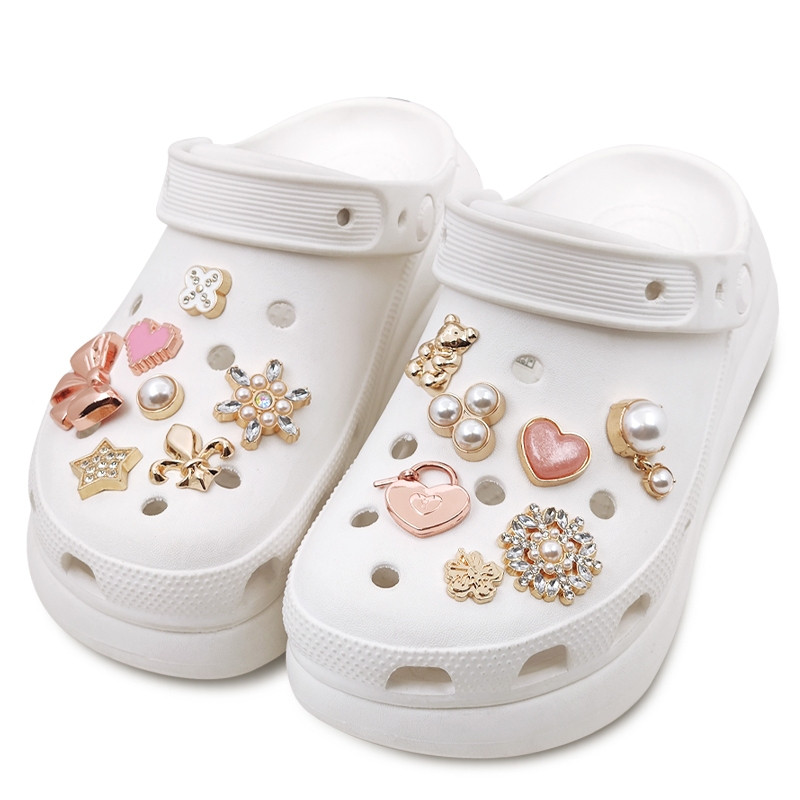 Luxury Clogs Charms Set | Alloy Metal Shoe Charms with Crystal Accents ...