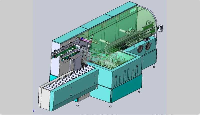 High speed continuous boxing machine drawing CAD equipment 3D model non ...