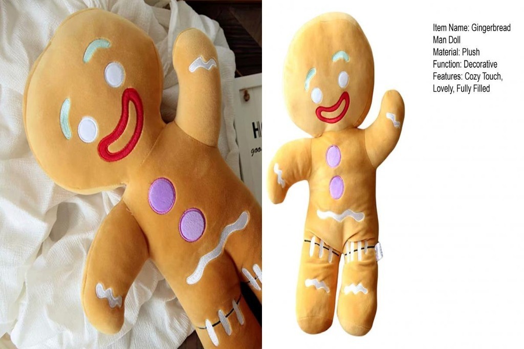 SUP- 30/50/60cm Fluffy Gingerbread Man Doll Christmas Gift Biscuit ...