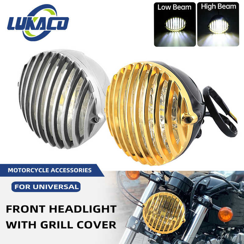 Motorcycle Front Headlight Sa Grill Cover Retro Vintage Para sa Harley ...