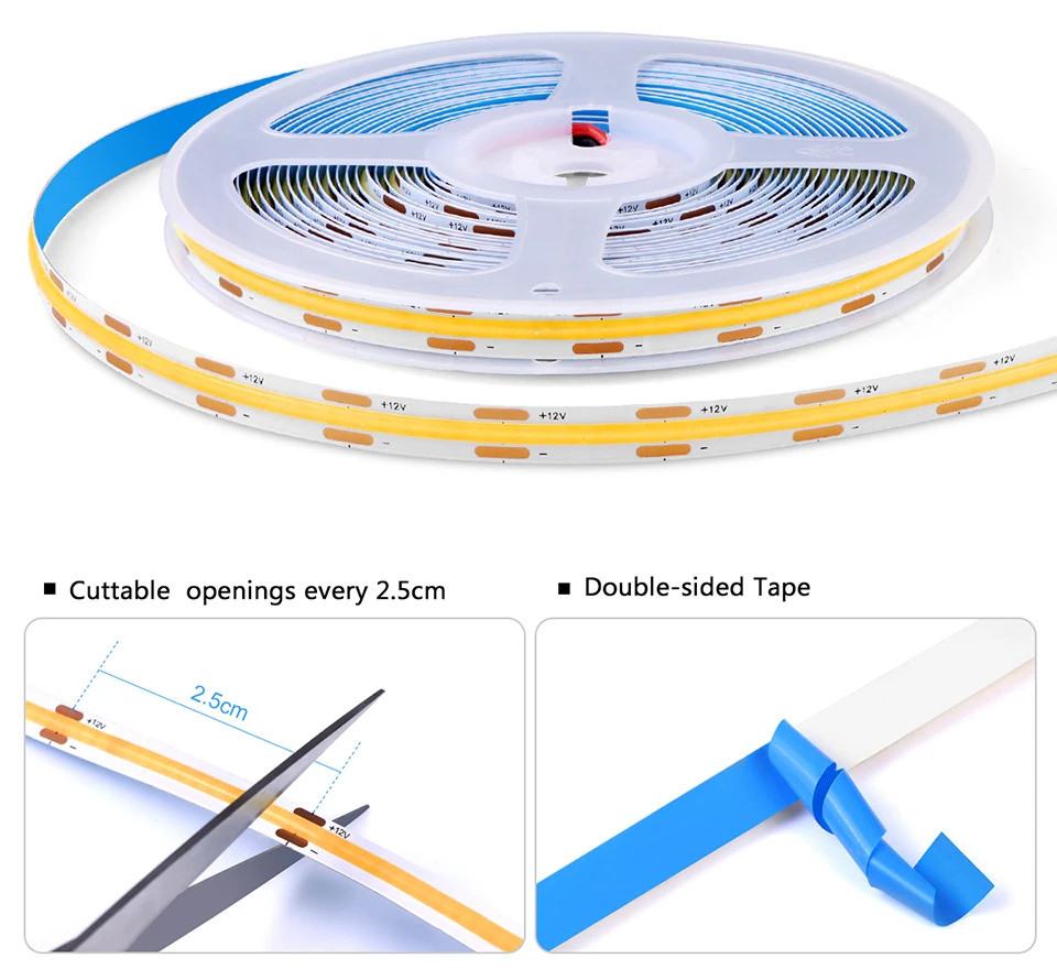 Smart Door Proximity Sensor Control LED Under Cabinet Lights 12V COB ...