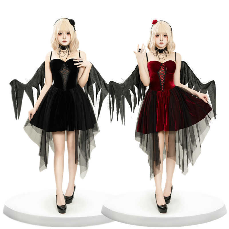Halloween costume cosplay gothic dark hot little devil wings uniform ...