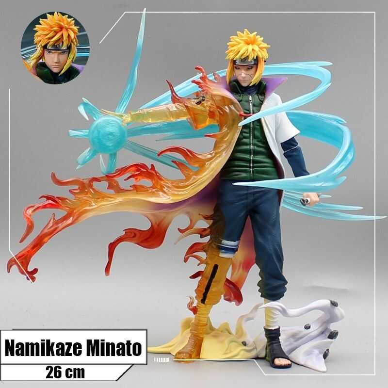 26CM Anime Naruto Shippuuden Figure Namikaze Minato Rasengan GK Statue ...