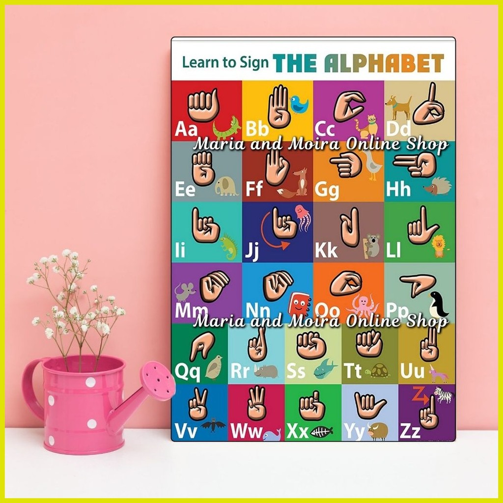 ∏ ☪ § AMERICAN SIGN LANGUAGE CHARTS | Laminated & A4 Size | Educational ...