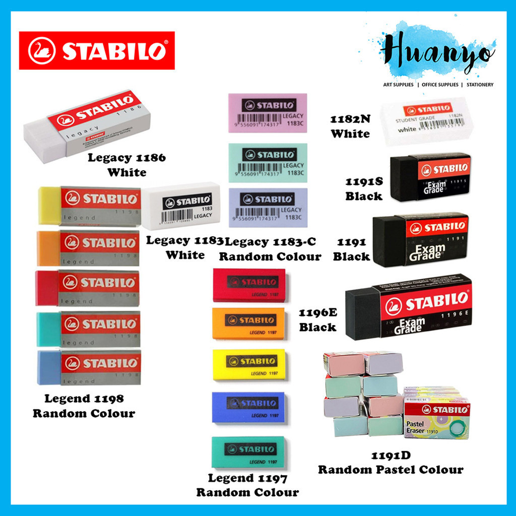 Stabilo Legacy Exam Grade Dust Free Eraser Per PCS (1186/1198/1197 ...
