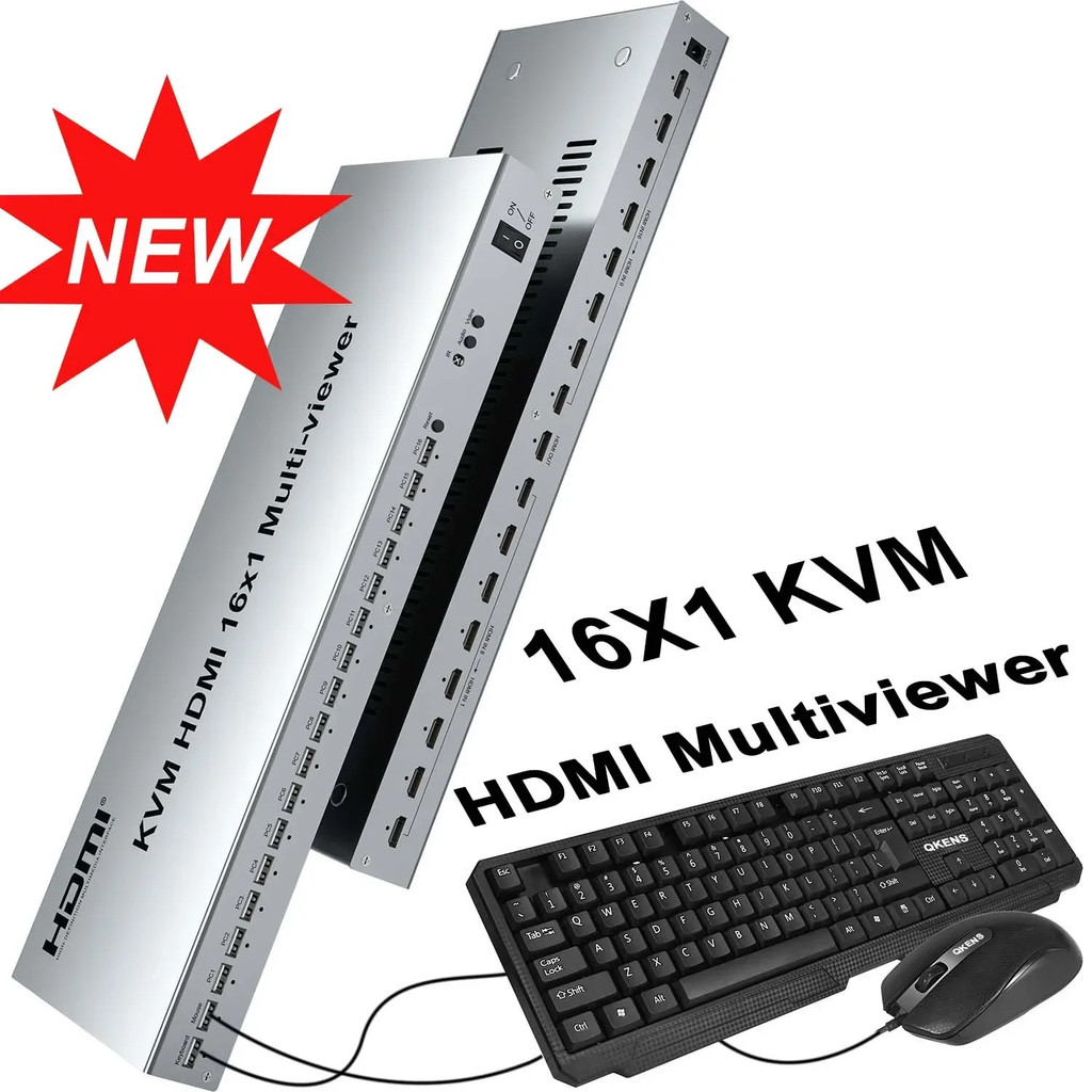 1080P USB KVM 16x1 HDMI Multi-viewer Support Mouse Keyboard Seamless ...