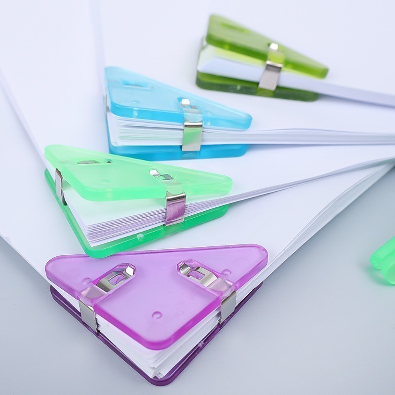 Colorful Plastic Triangle Folder Stationery Clamp Page Holder Test ...