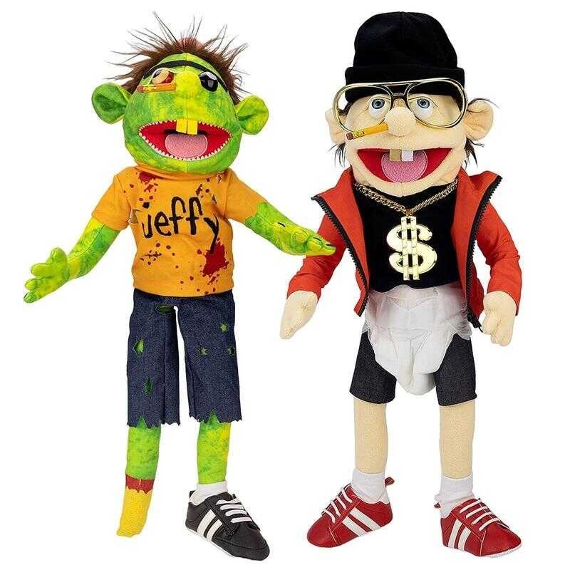 Large Jeffy Plush Toy Game Singer Rapper Zombie Hand Muppet Plushie ...