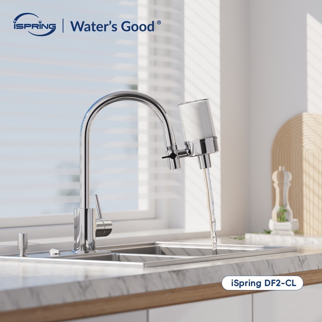 iSpring DF2 Faucet Water Filter 1892L Long Life Faucet Water Purifier ...