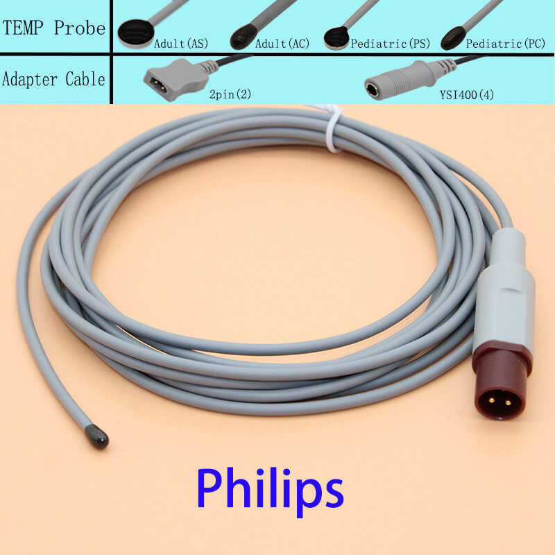Reusable Medical Temperature Probe For Philips Monitor,Adult/Pediatric ...