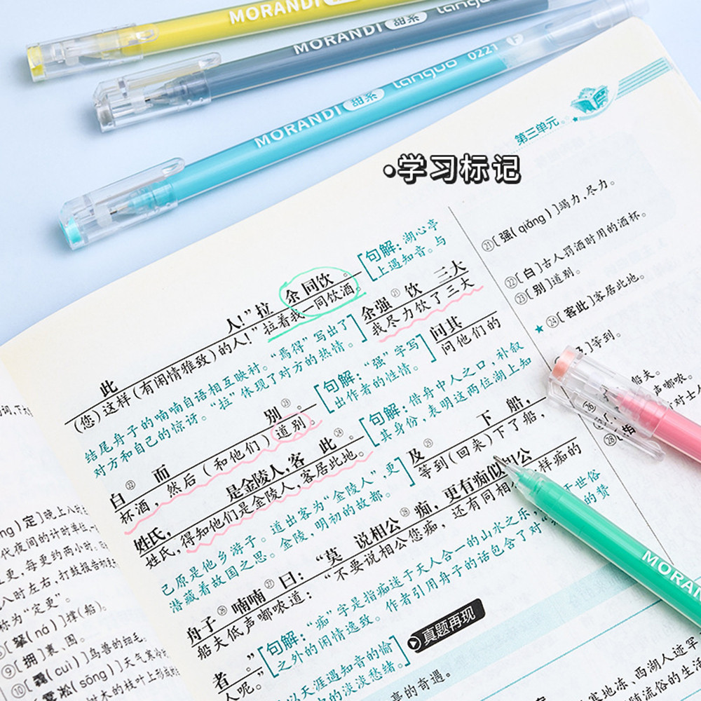 9Pcs/Box Languo Handbook Pen 0.5mm Multi-Color Gel Pens Pens Students ...