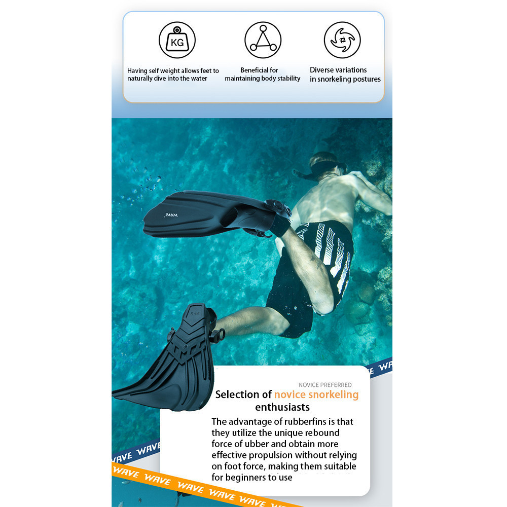 WAVE flippers Professional snorkeling equipment Swim frog shoes Adult ...