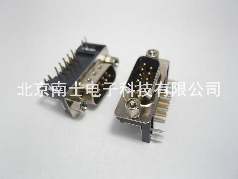 High quality gold-plated DR9 male DR9 pin DB9 connector with 90 degree ...