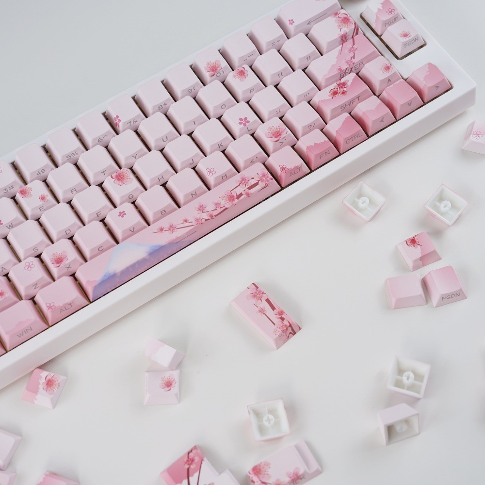Sakura Keycap Side Lettering Pink Keycap Cherry Profile127 Key ...