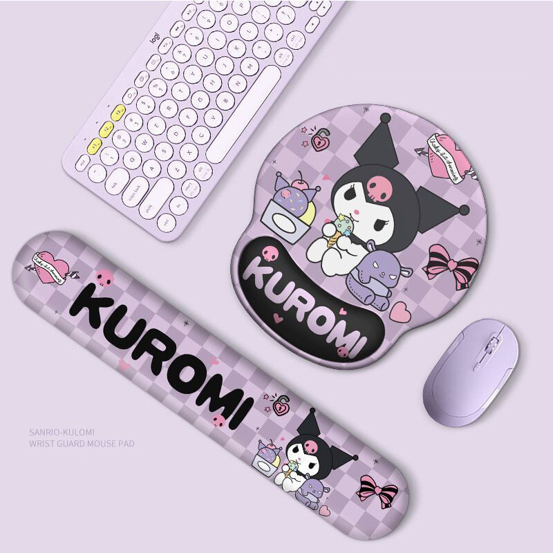 KUROMI Wrist Rest Pad Set Rebound Memory Cotton Mouse Pad Set Mouse Pad ...